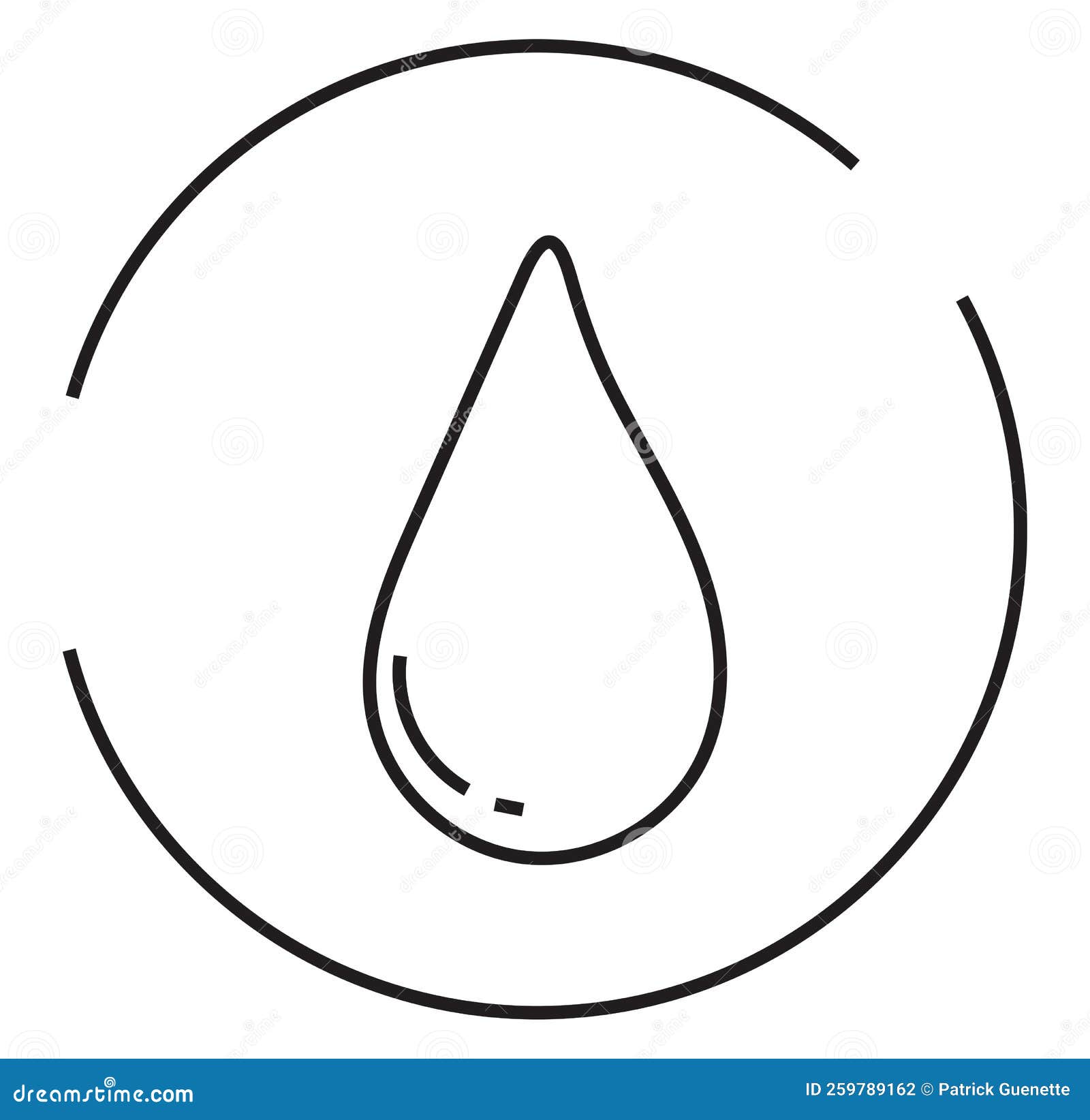One rain drop, icon icon stock vector. Illustration of weather - 259789162
