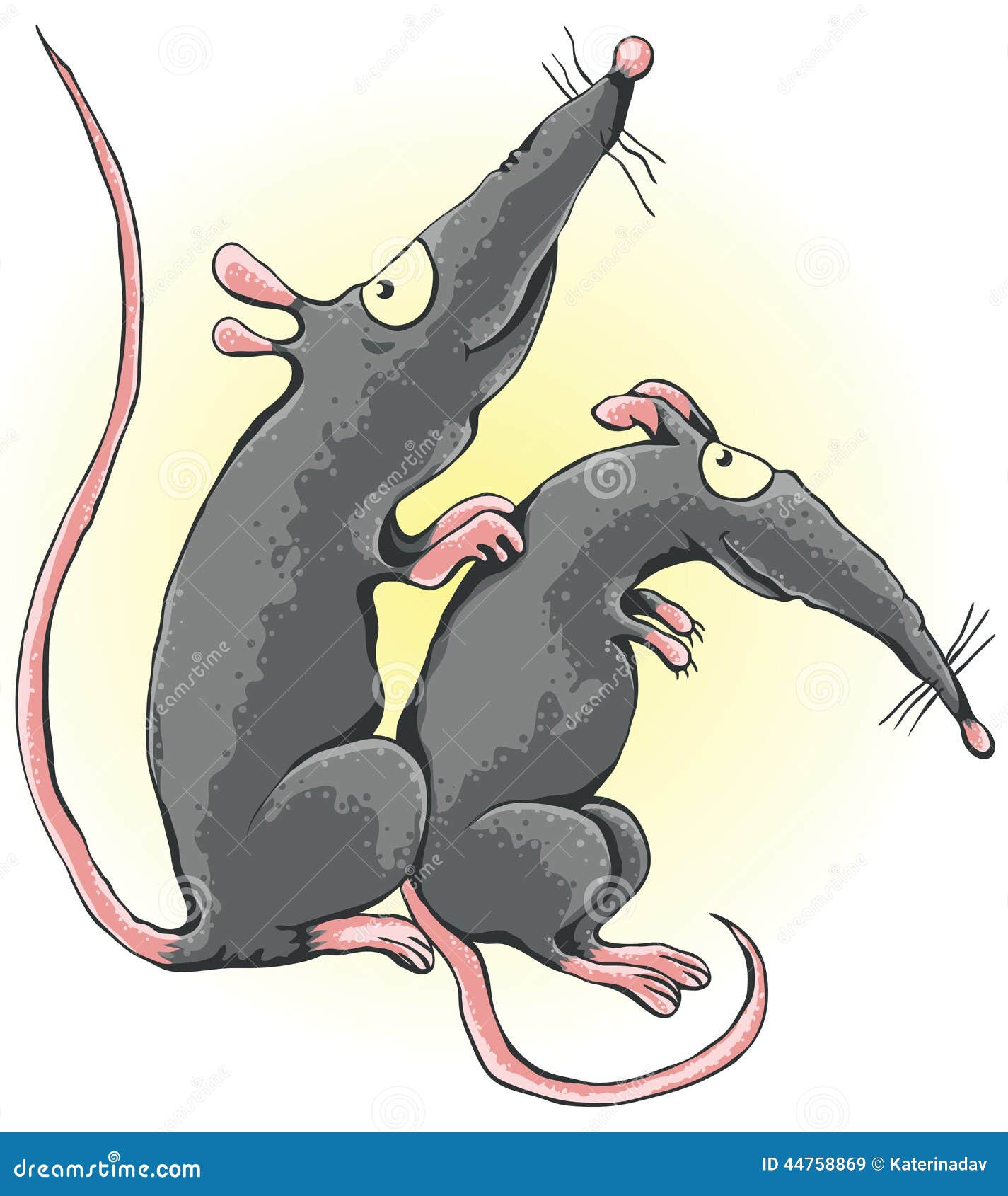 One Rat Scratches Another Rat S Back Stock Vector - Illustration of ...