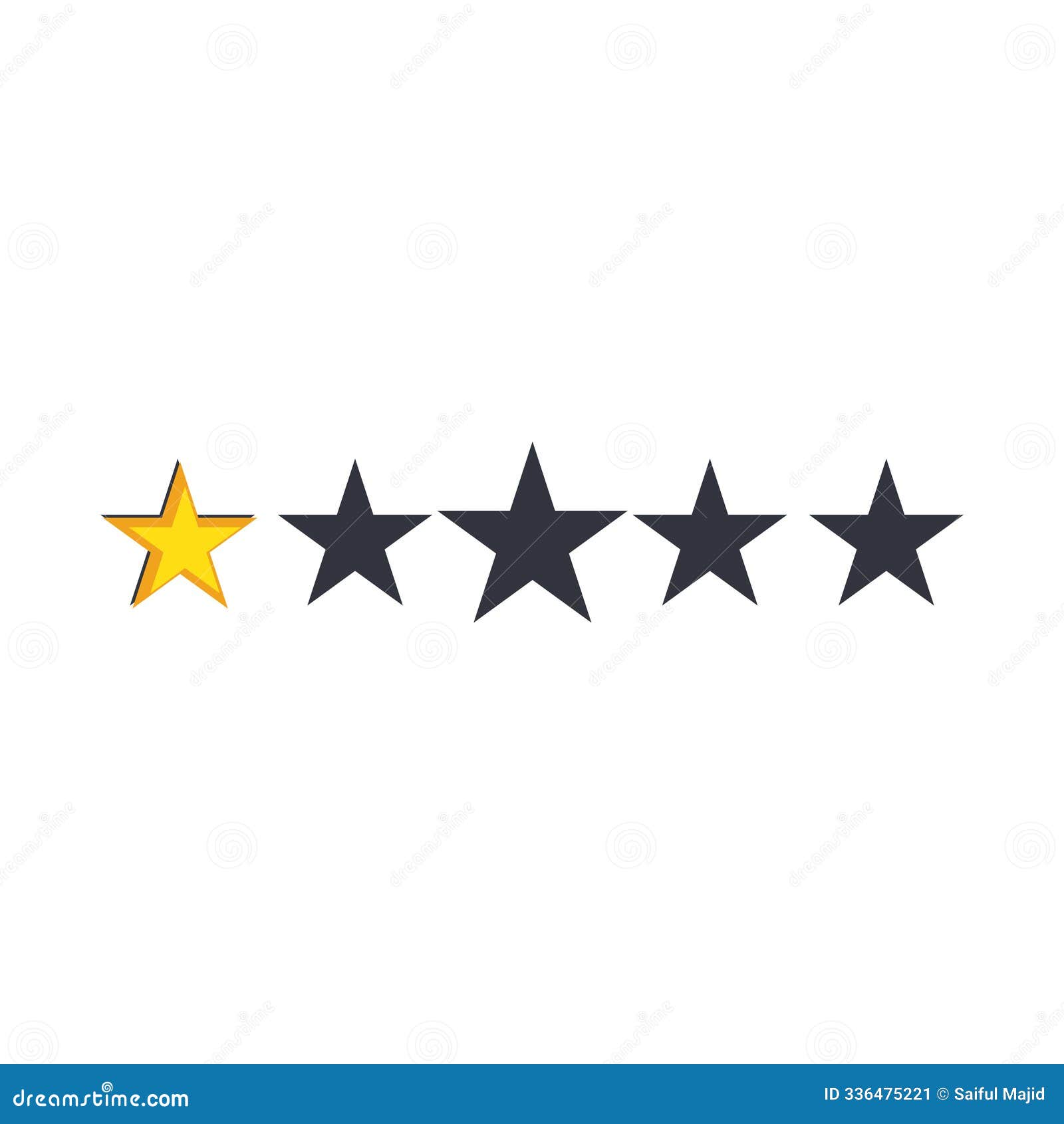 One Rating Star Template Icon Stock Illustration - Illustration of ...
