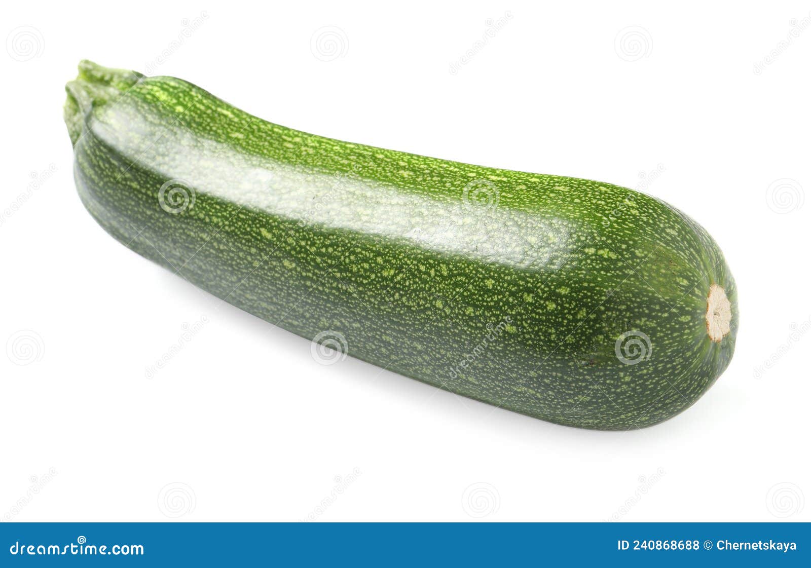 One Raw Ripe Zucchini Isolated on White Stock Photo - Image of organic ...