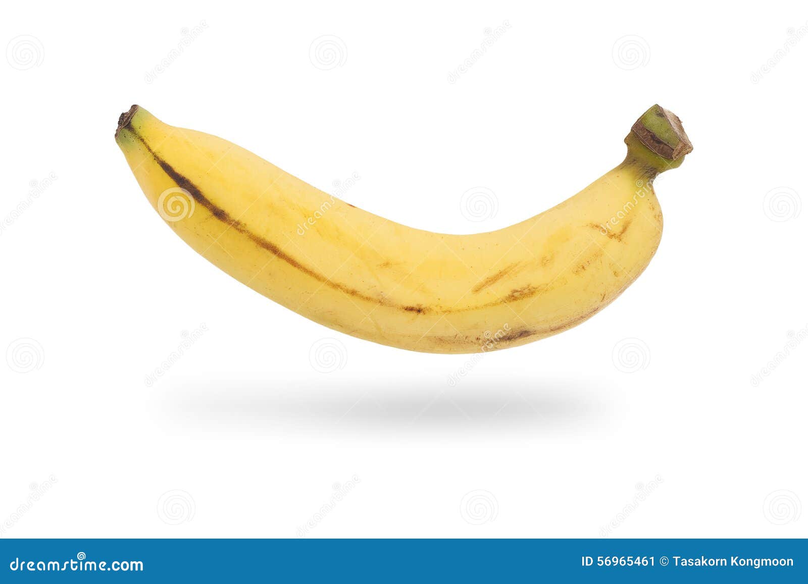 One Real Ripe Banana Isolated on White Stock Image - Image of ...
