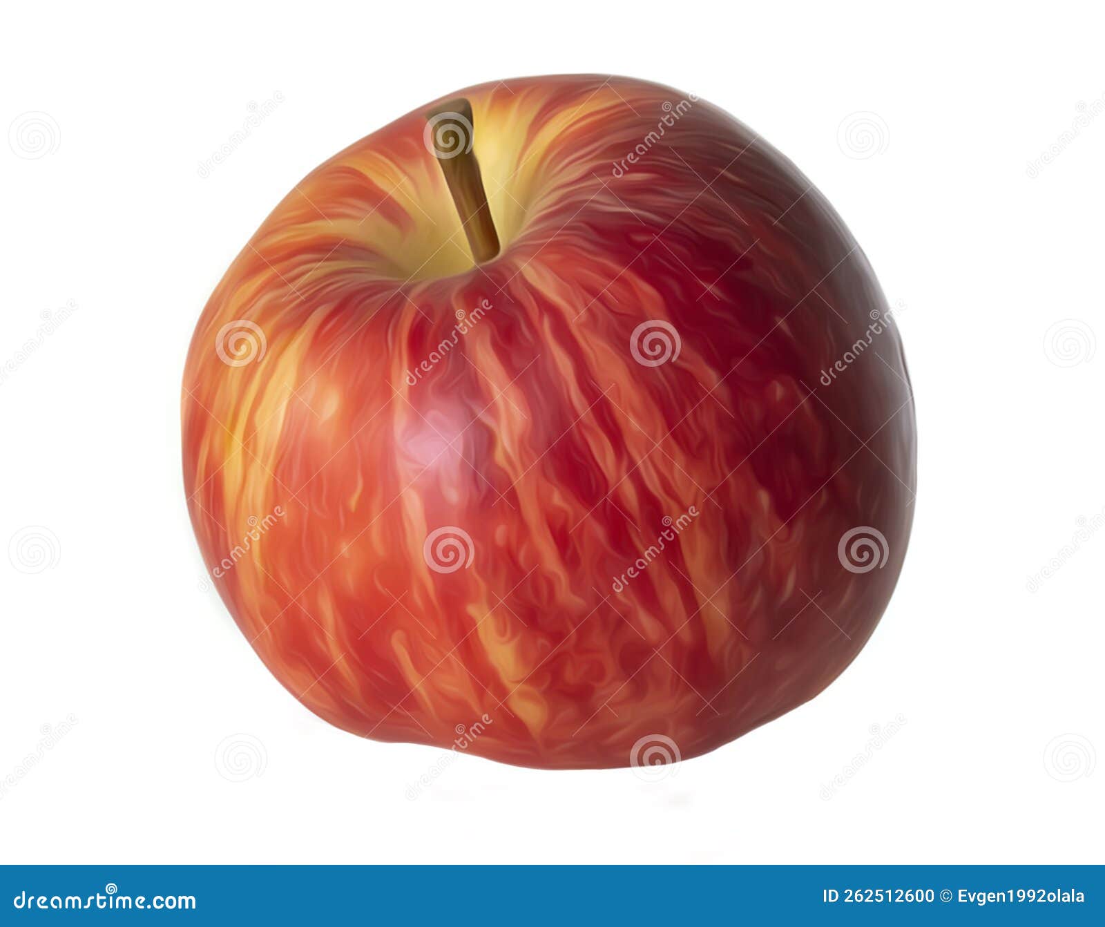 One Red Apple Isolated on White Background Stock Illustration ...