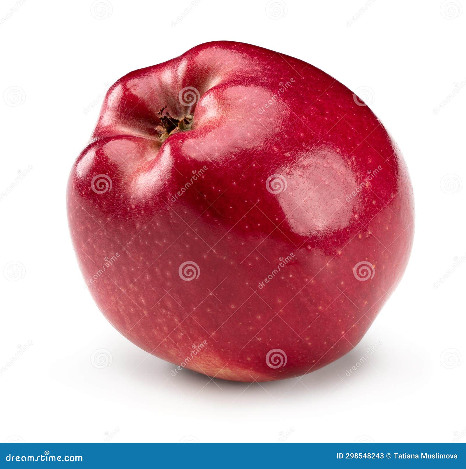 One Red Apple Isolated on White Background. Clipping Path Stock Image ...