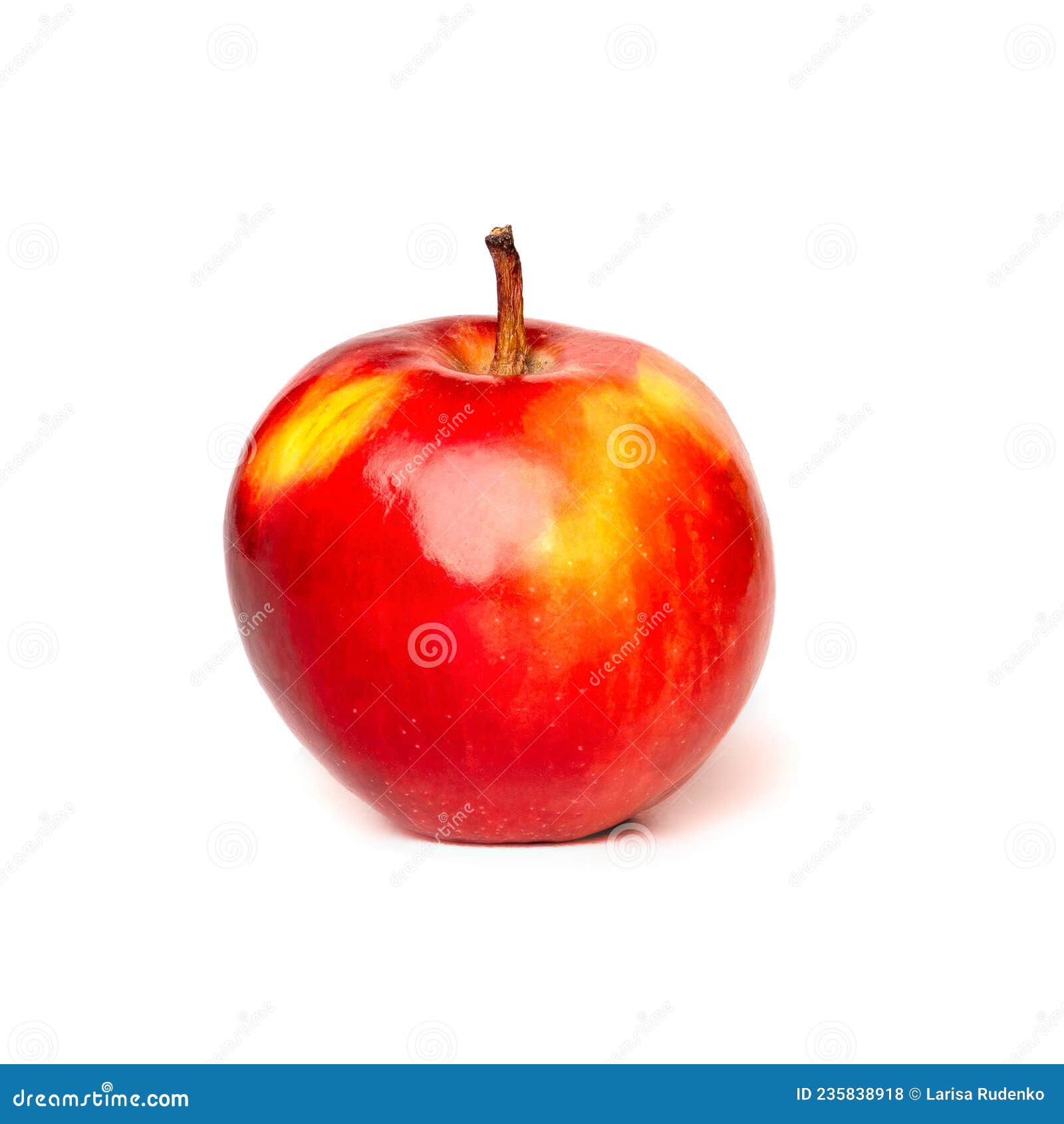 One Red Apple Isolated on a White Background, Close-up Stock Photo ...