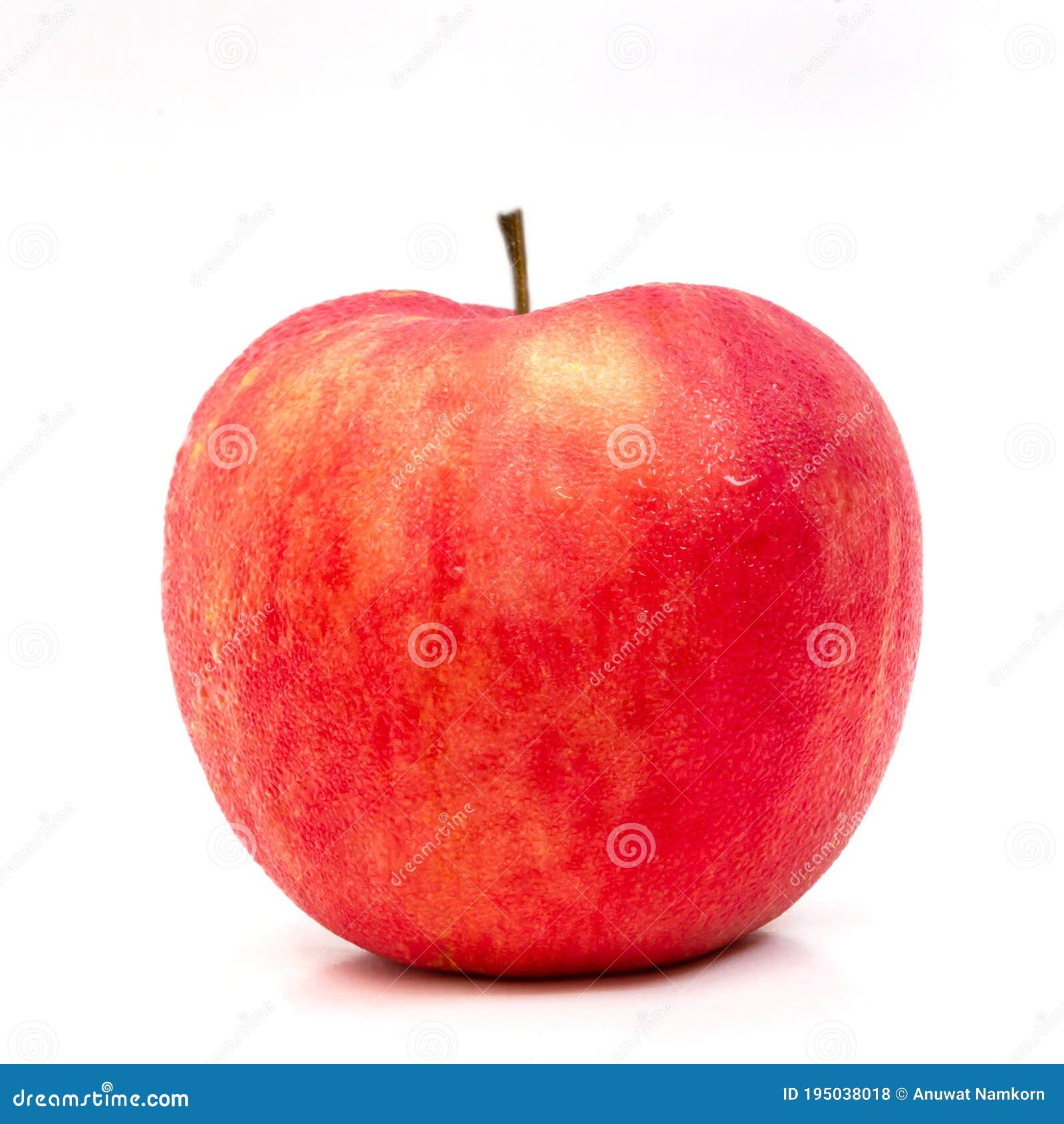 One Red Apple Isolated on White Background. Stock Photo - Image of ...
