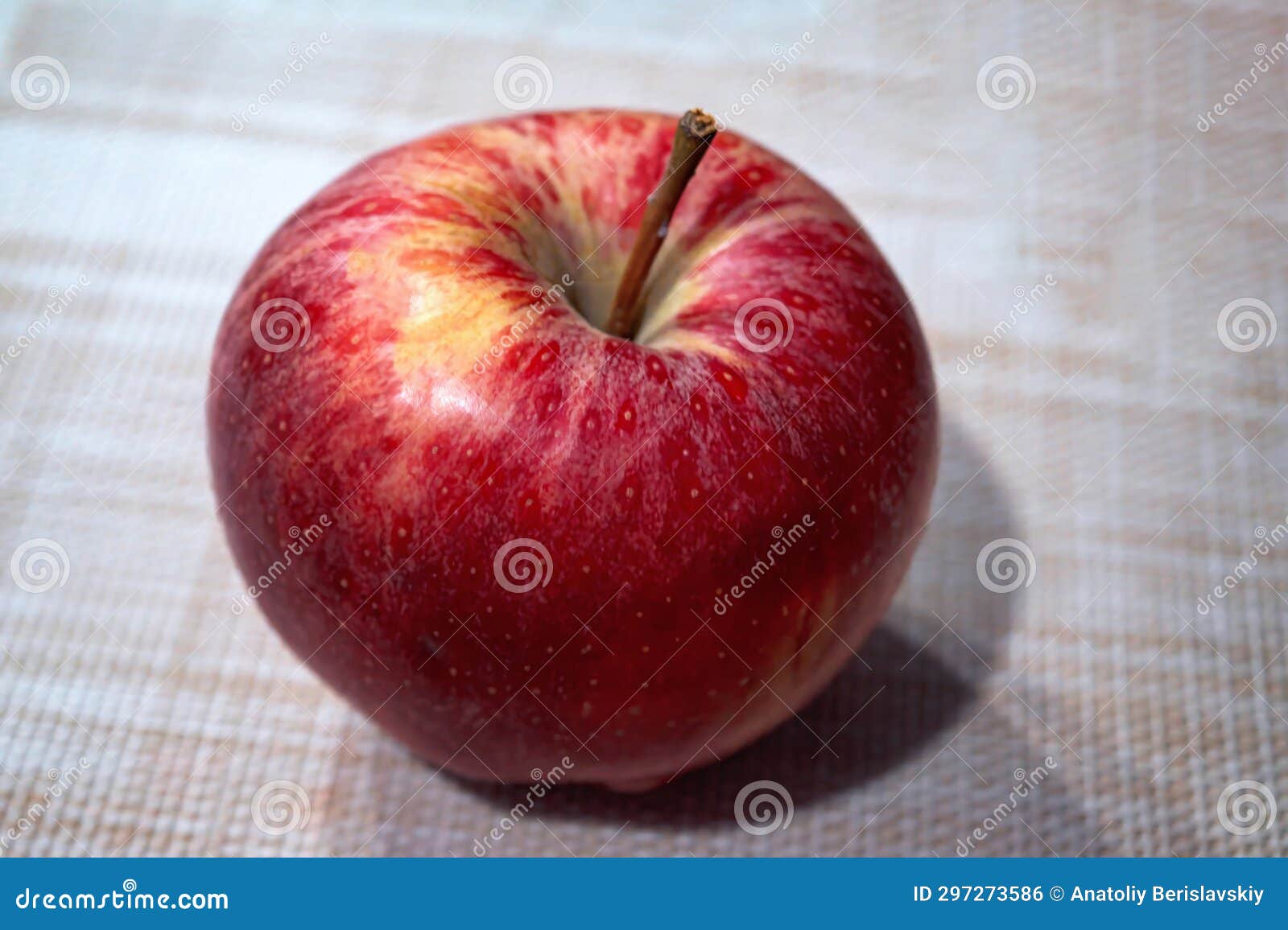 One red apple on the table stock photo. Image of natural - 297273586