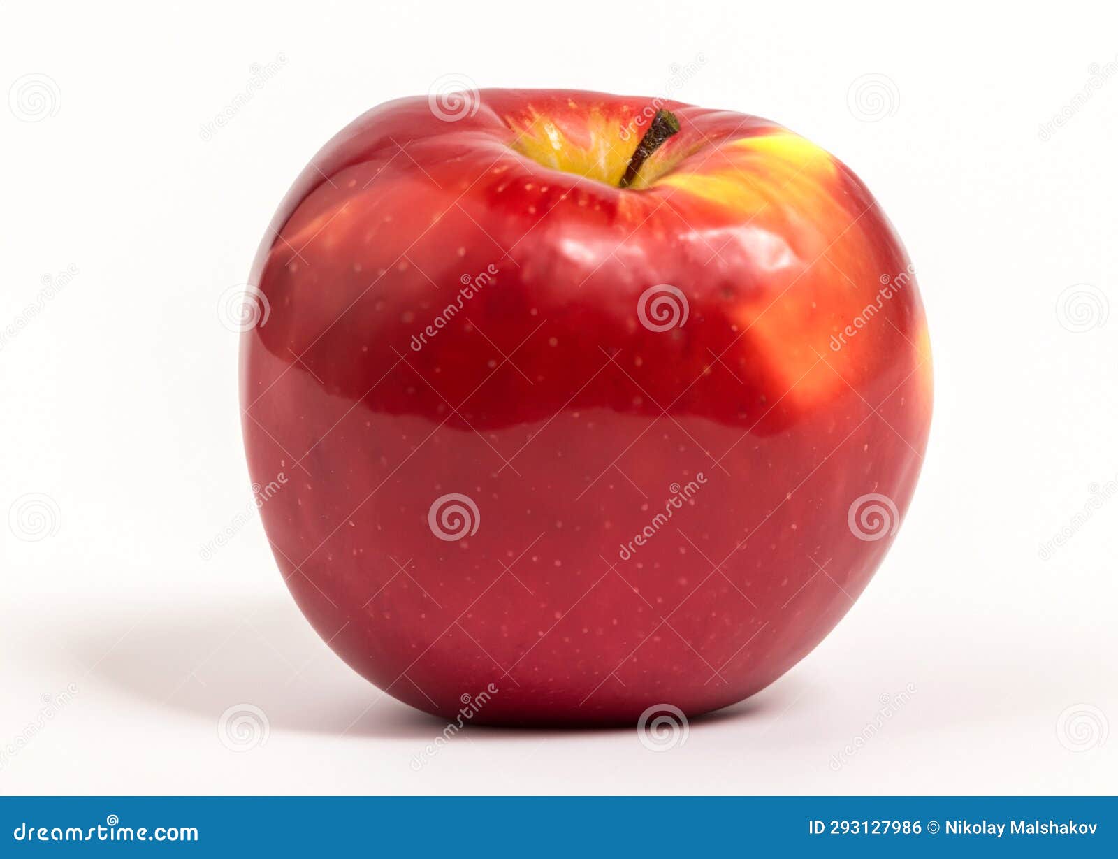 One Red Apple on a White Background. Stock Illustration - Illustration ...