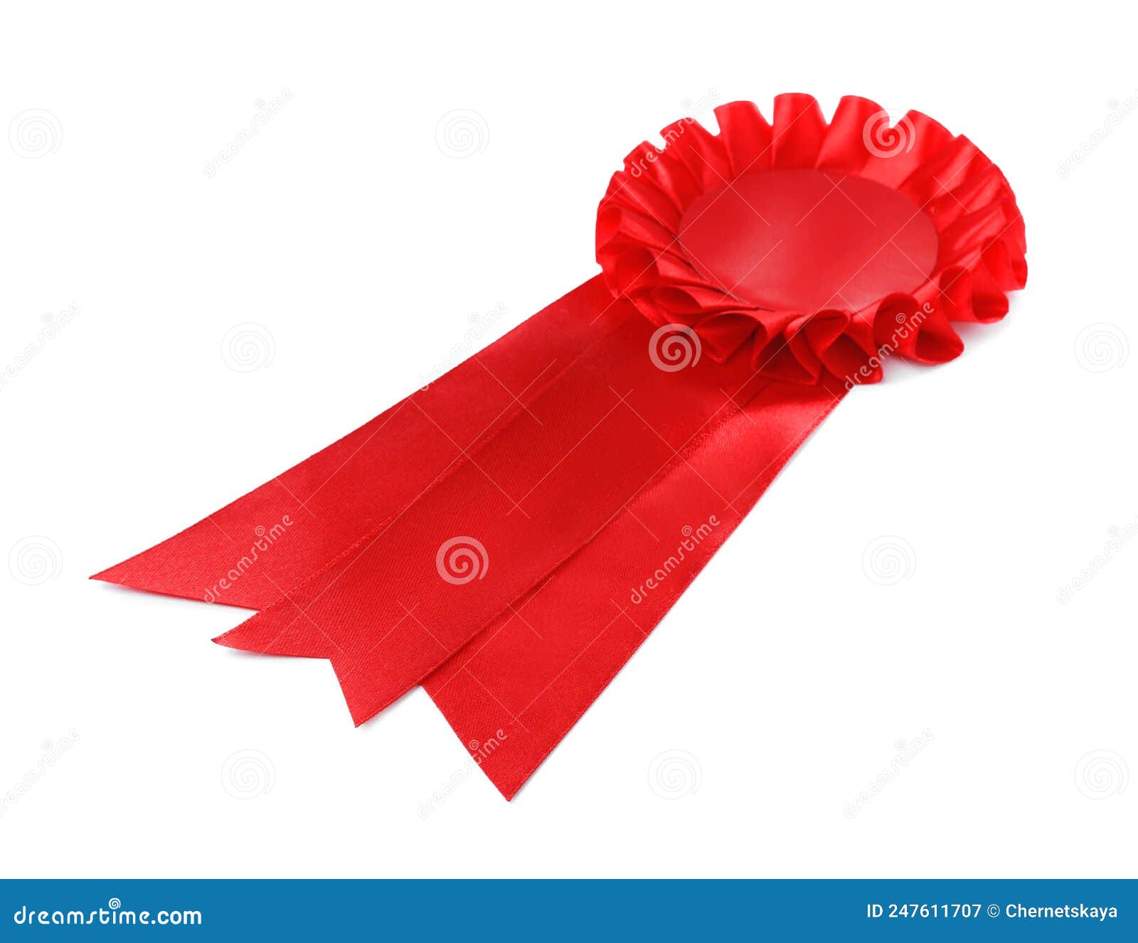 One Red Award Ribbon Isolated on White Stock Image - Image of template ...