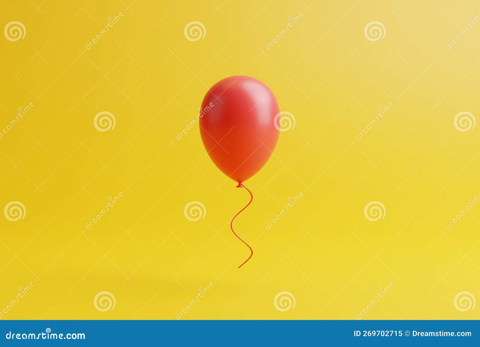 One Red Balloon on a Yellow Background Stock Illustration ...