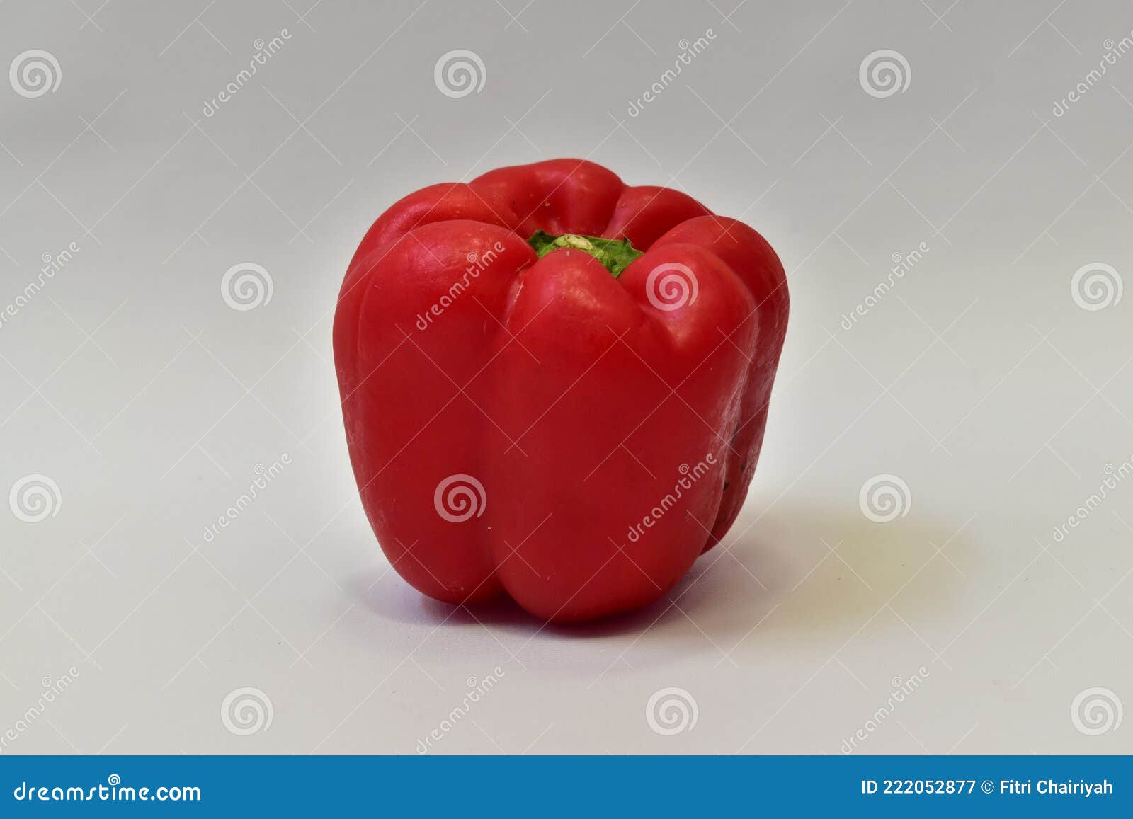 One Red Bell Pepper on a White Background Stock Image - Image of pepper ...