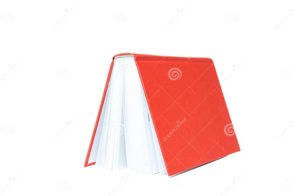 One Red Book Isolated on White Background Stock Image - Image of ...