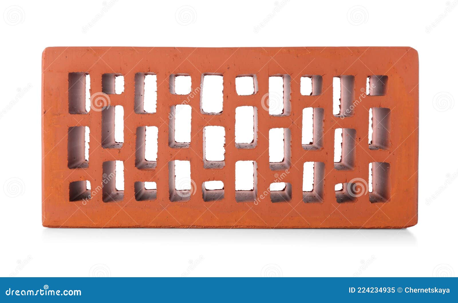 One Red Brick Isolated on White. Building Material Stock Image - Image ...