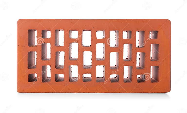 One Red Brick Isolated on White. Building Material Stock Image - Image ...