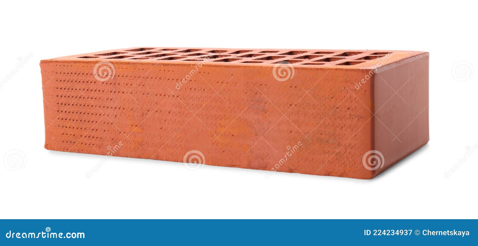 One Red Brick Isolated on White. Building Material Stock Image - Image ...