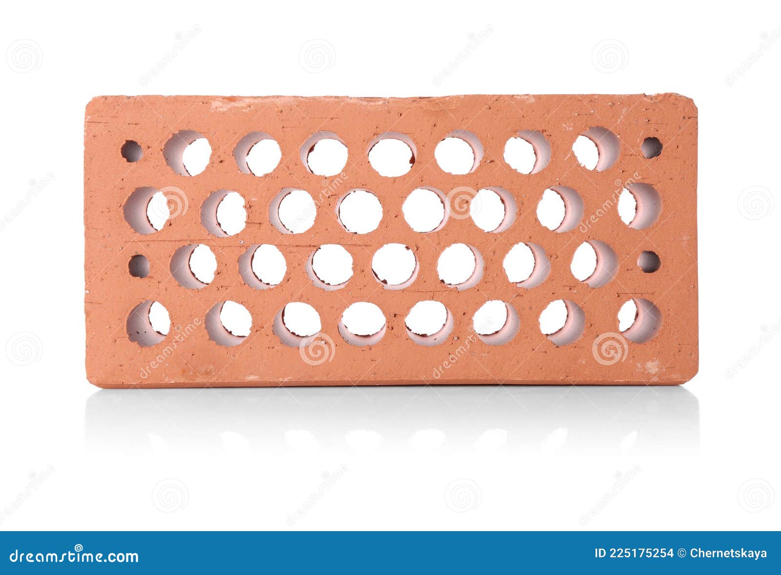 One Red Brick Isolated on White. Building Material Stock Photo - Image ...