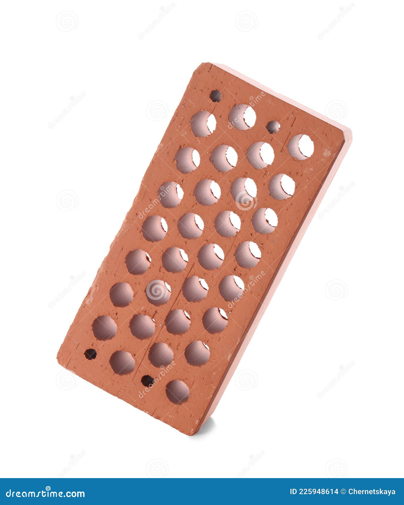 One Red Brick Isolated on White. Building Material Stock Photo - Image ...