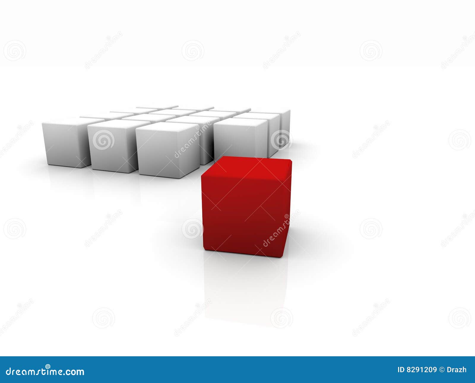 One red cube stock illustration. Illustration of manager - 8291209
