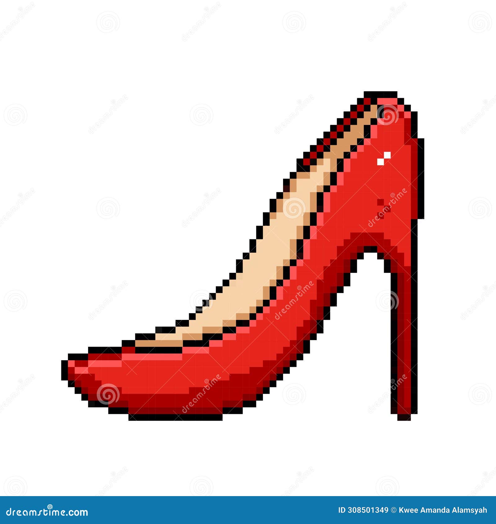 One Red High Heels Pixel Art Stock Vector - Illustration of female ...