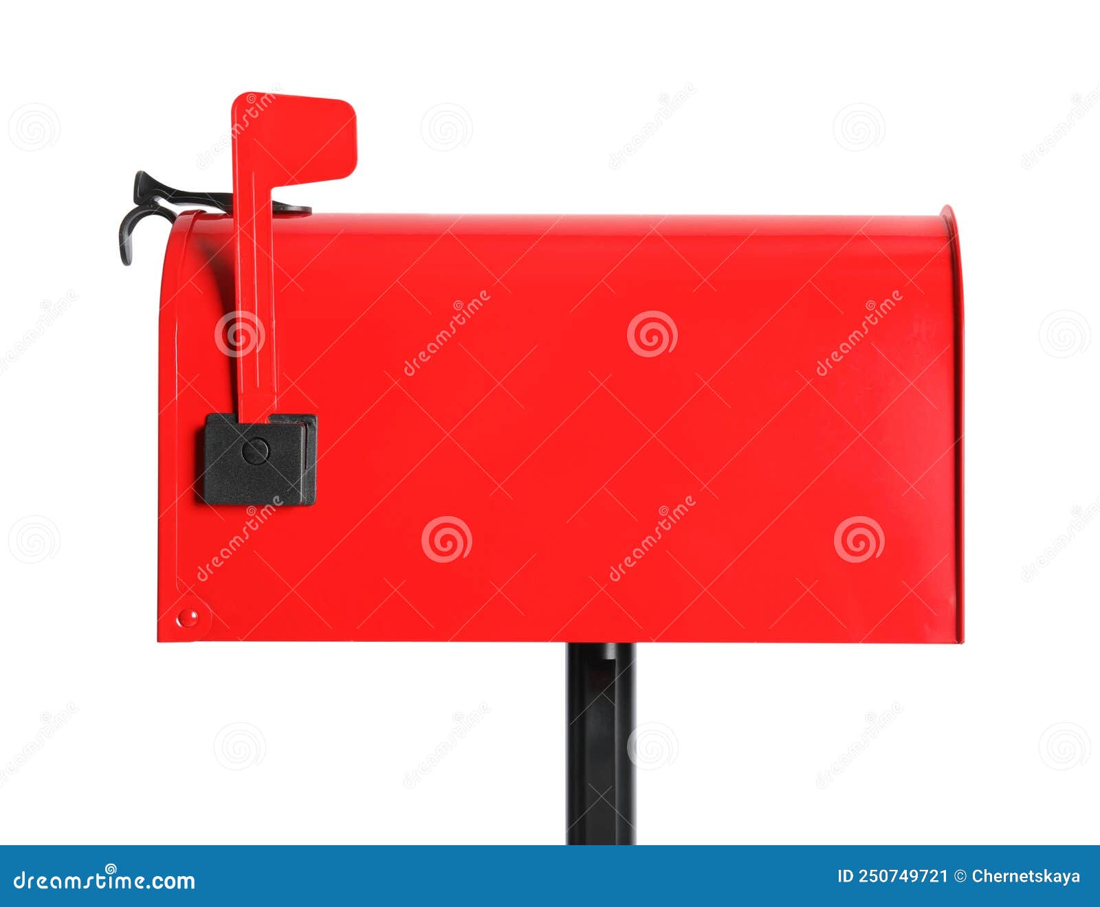 One Red Letter Box on White Background Stock Image - Image of color ...