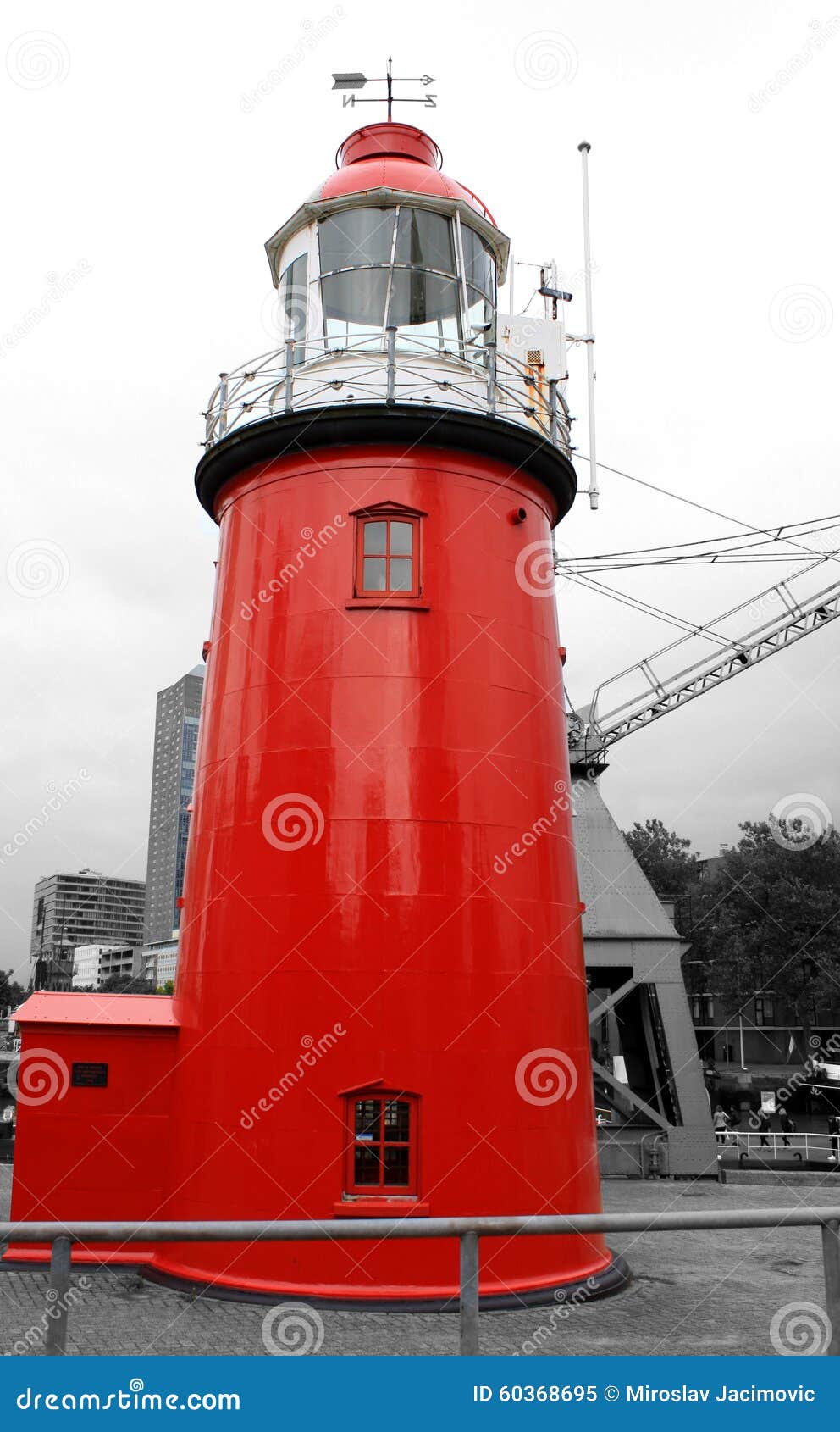 One Red Lighthouse on the Coast Stock Image - Image of landscape ...