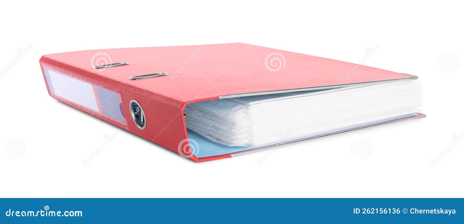 One Red Office Folder Isolated on White Stock Photo - Image of file ...