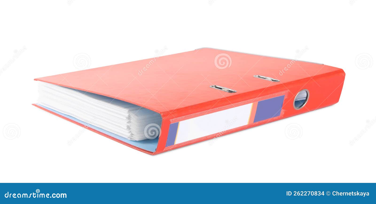 One Red Office Folder Isolated on White Stock Photo - Image of dossier ...