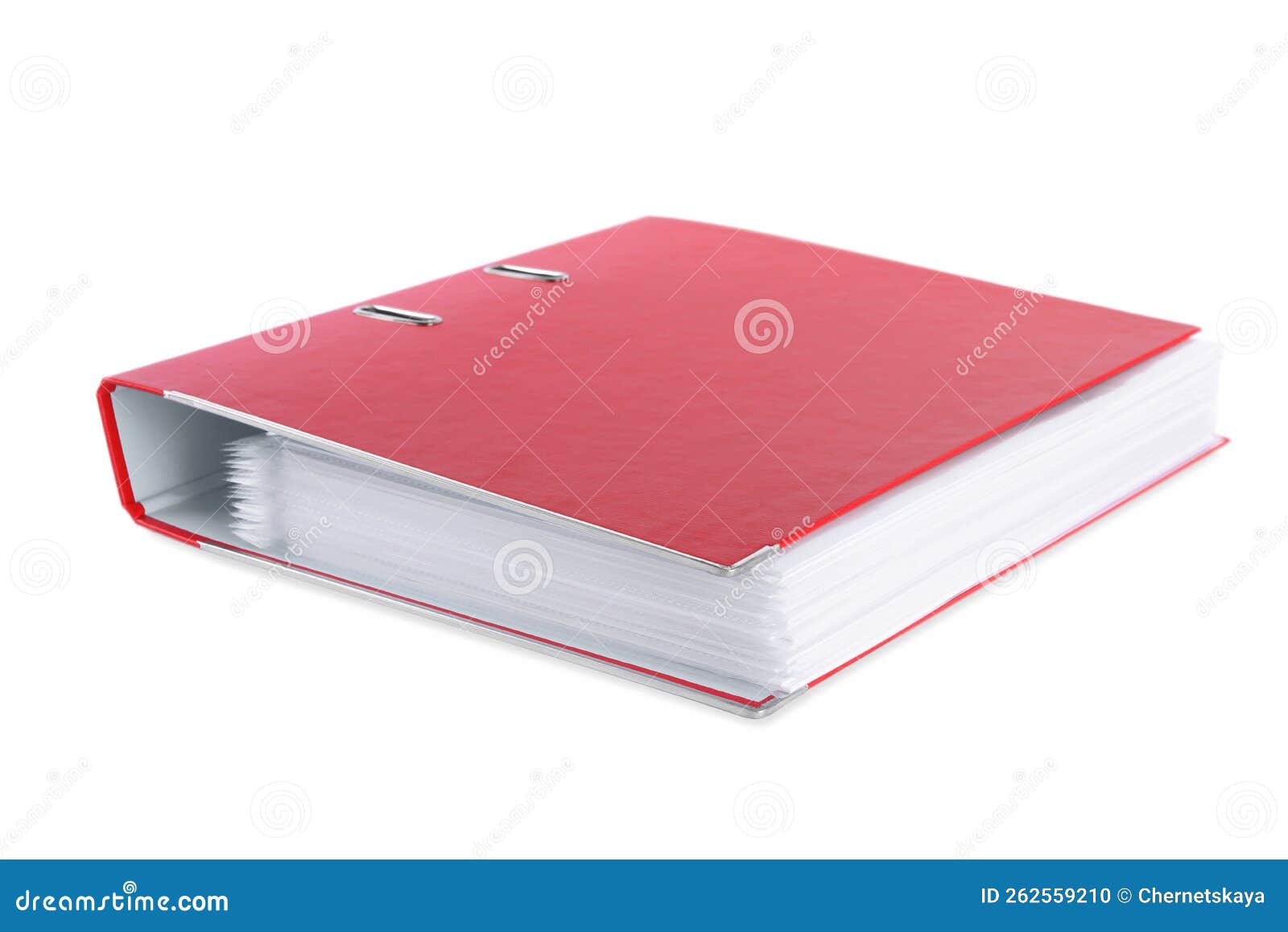 One Red Office Folder Isolated on White Stock Photo - Image of ...