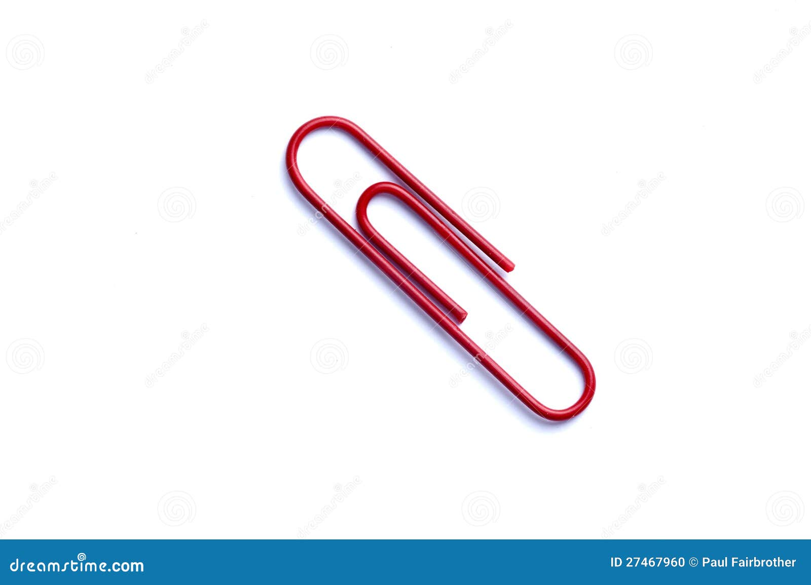 One Red Paper Clip stock photo. Image of isolated, covered - 27467960