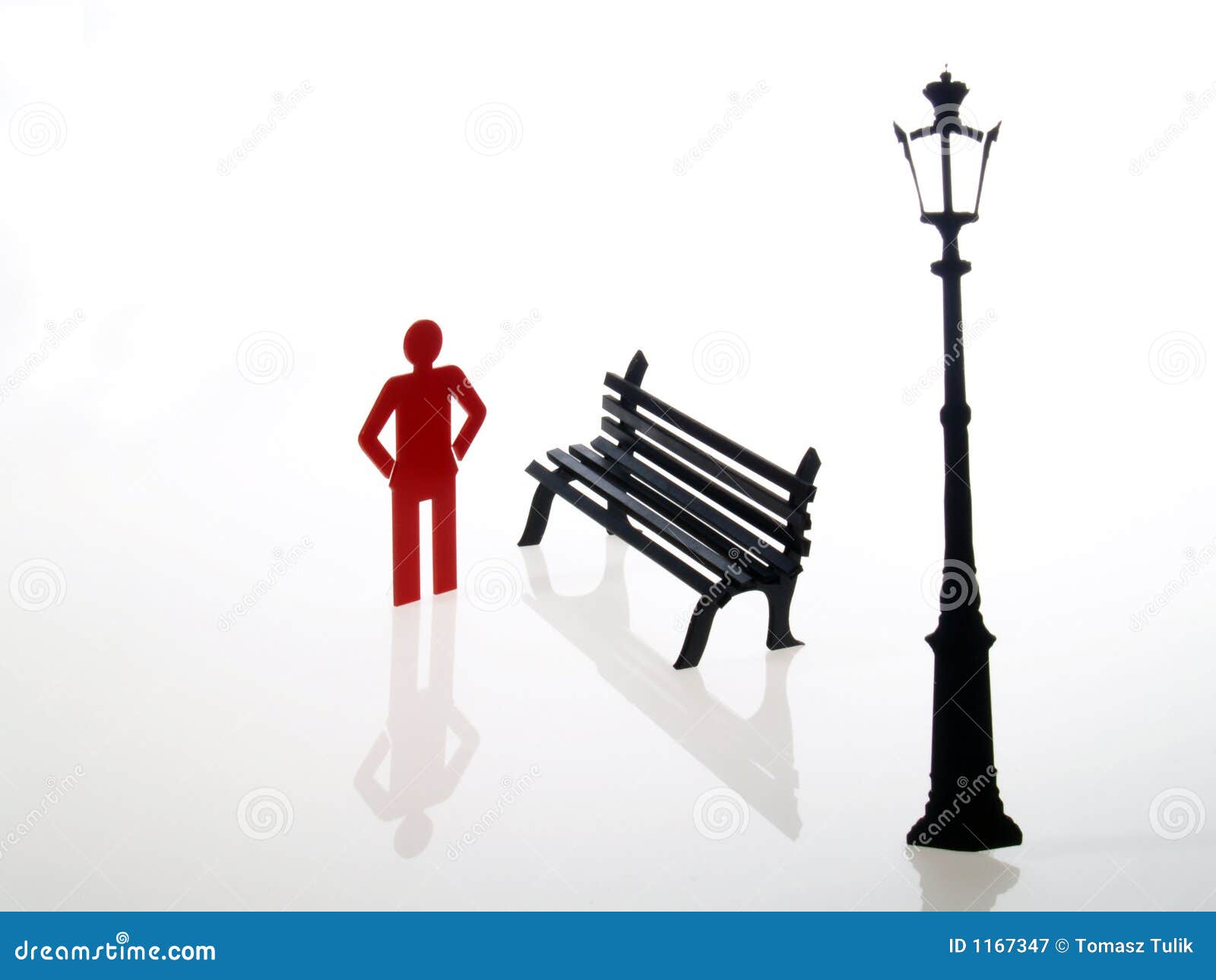 One Red People Sign and Bench Stock Image - Image of internet, human ...