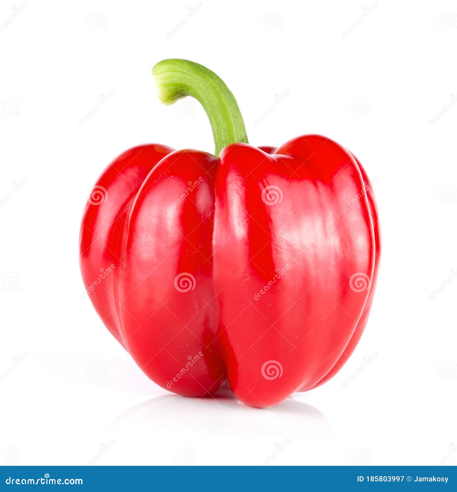 One Red Pepper Isolated on White Background Stock Image - Image of ...