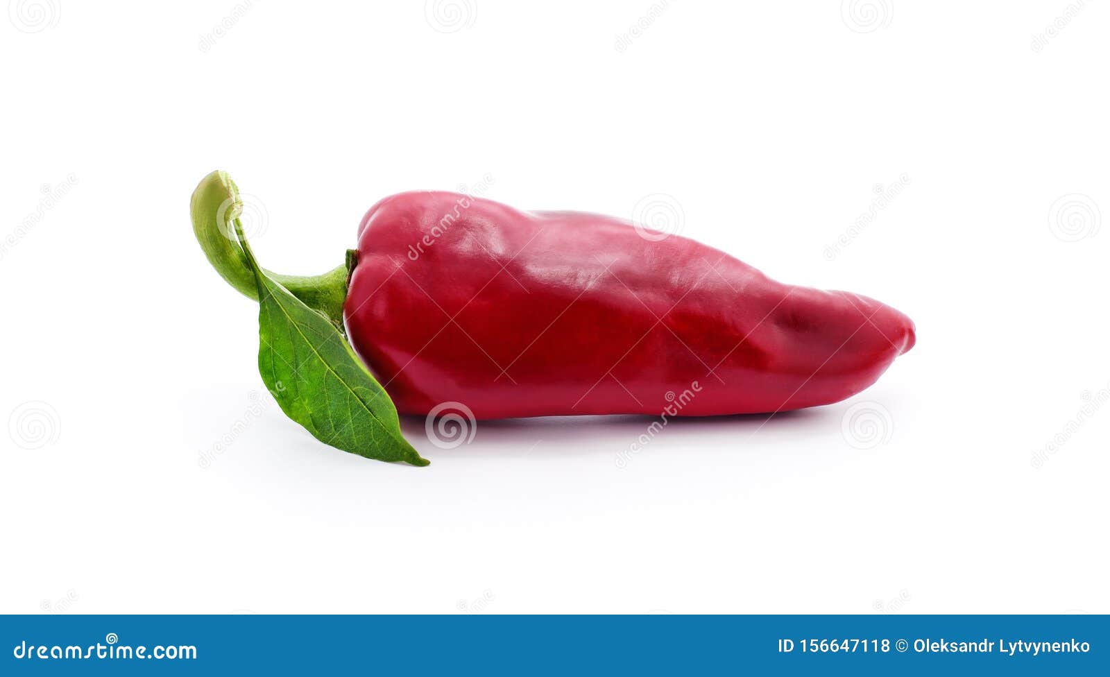 One red pepper with leav stock photo. Image of bright - 156647118
