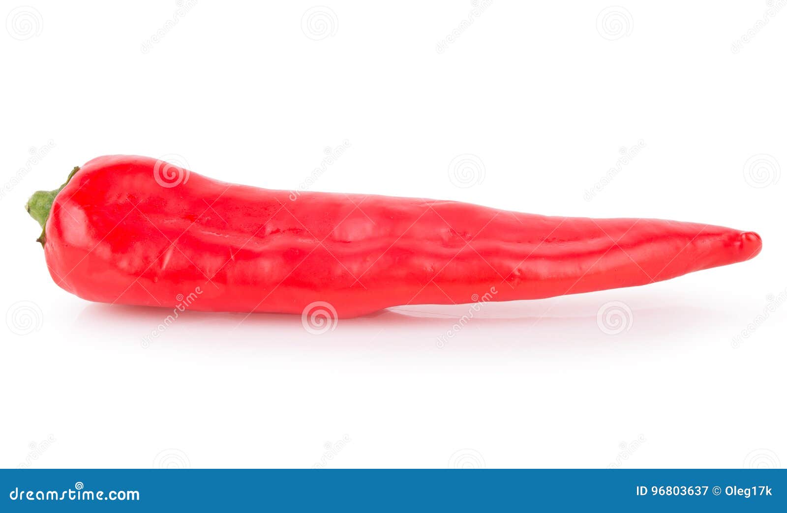 One Red Pepper on a White Background Stock Image - Image of chilli ...