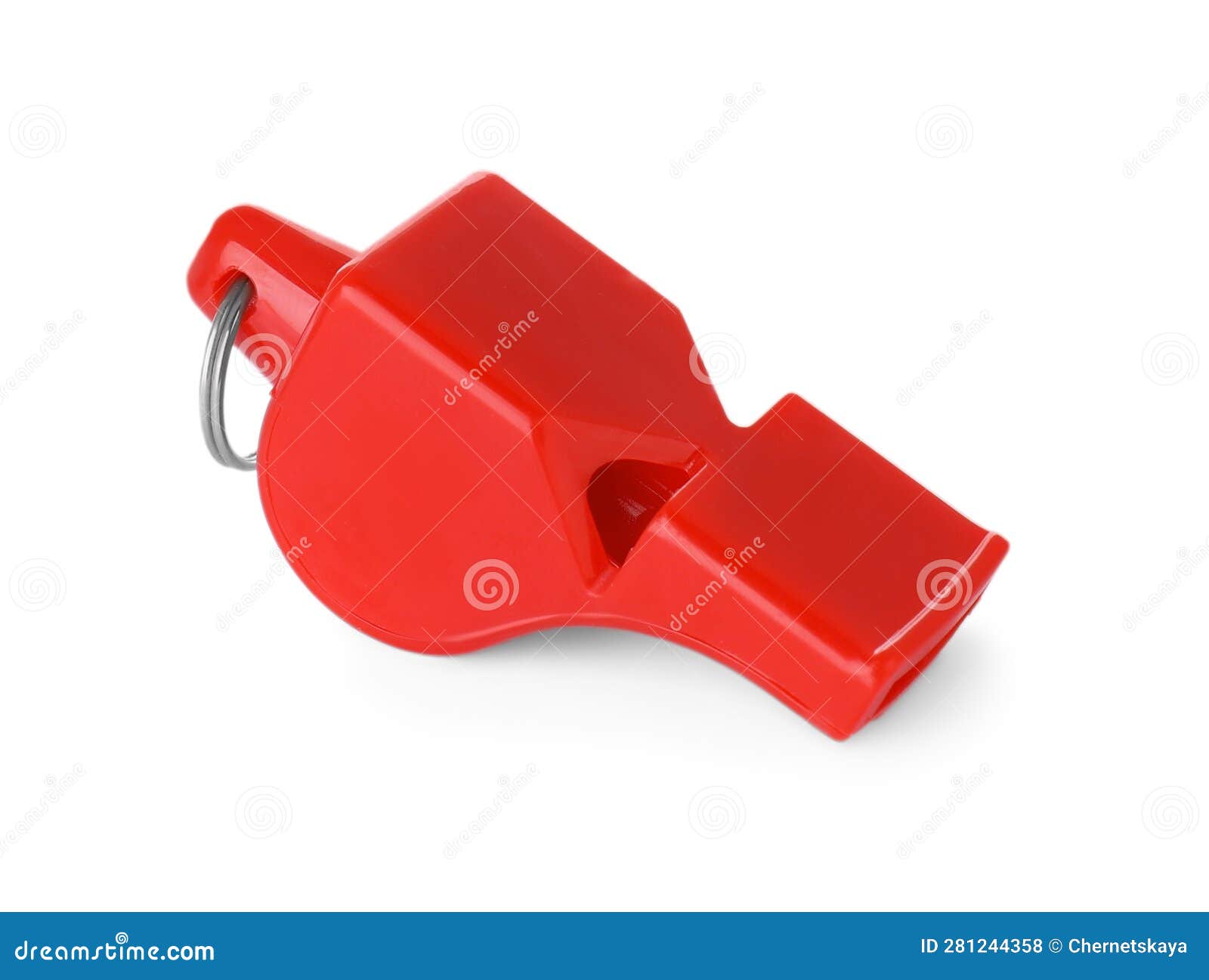 One Red Plastic Whistle on White Stock Photo - Image of plastic ...
