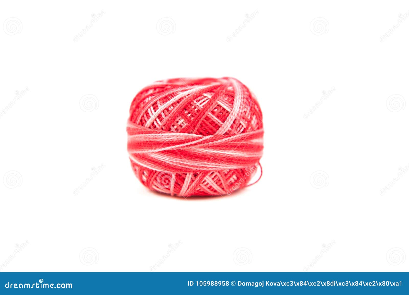 Red Sewing Thread on White Background Stock Photo - Image of material ...