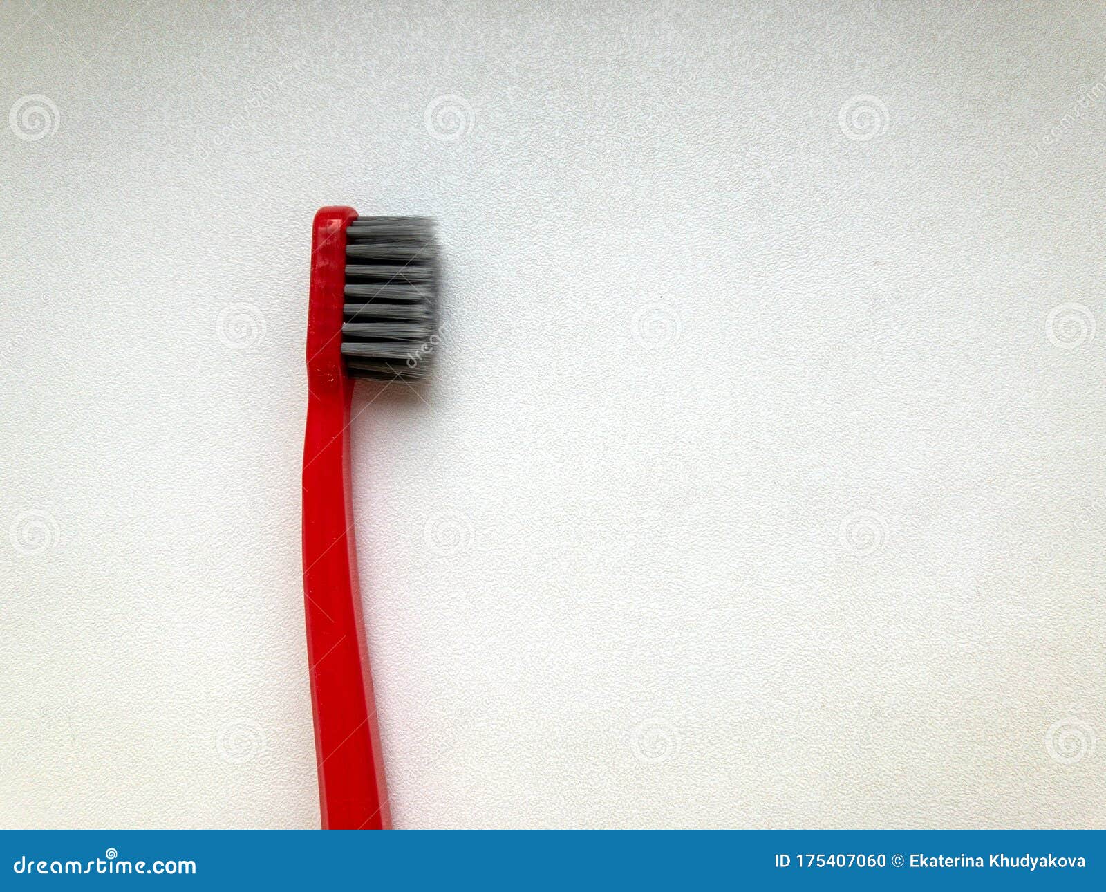 One Red Toothbrush on a White Background Stock Photo - Image of hygiene ...