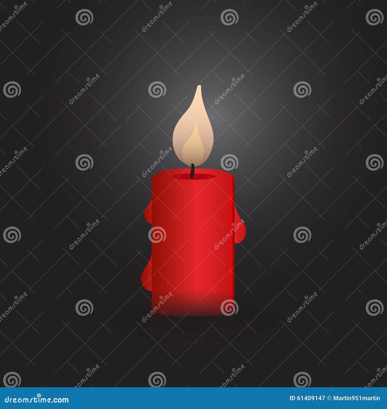 One red vector candle stock vector. Illustration of fire - 61409147