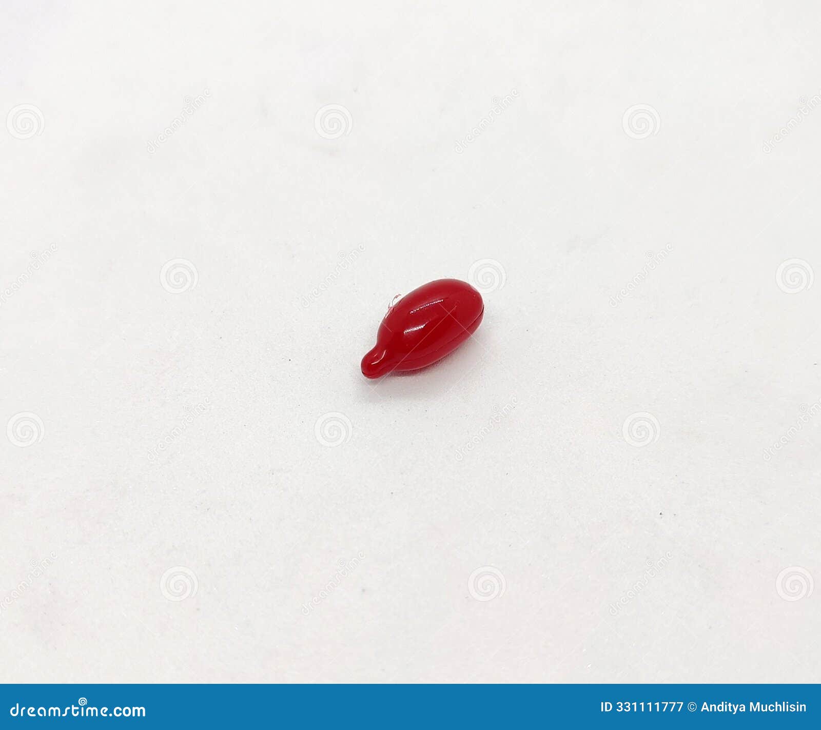 One Red Vitamin a Capsule Isolated on White Background Editorial ...