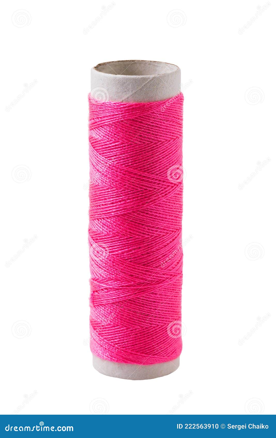 One Reel of Pink Threads, Isolated on a White Background Stock Photo ...