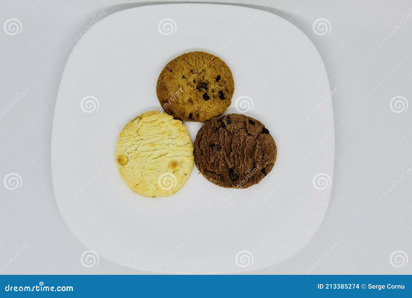 Three Different Flavours of Chocolate Chip Cookies Stock Photo - Image ...