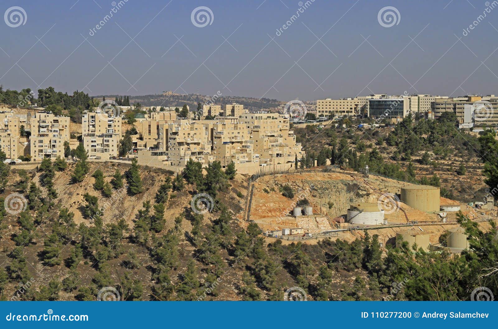 One of Remote Districts in Jerusalem Stock Photo - Image of hill ...