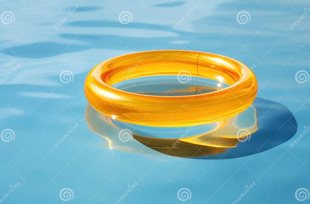 One Ring Floating on a Pool Stock Image - Image of buoyant, buoyancy ...