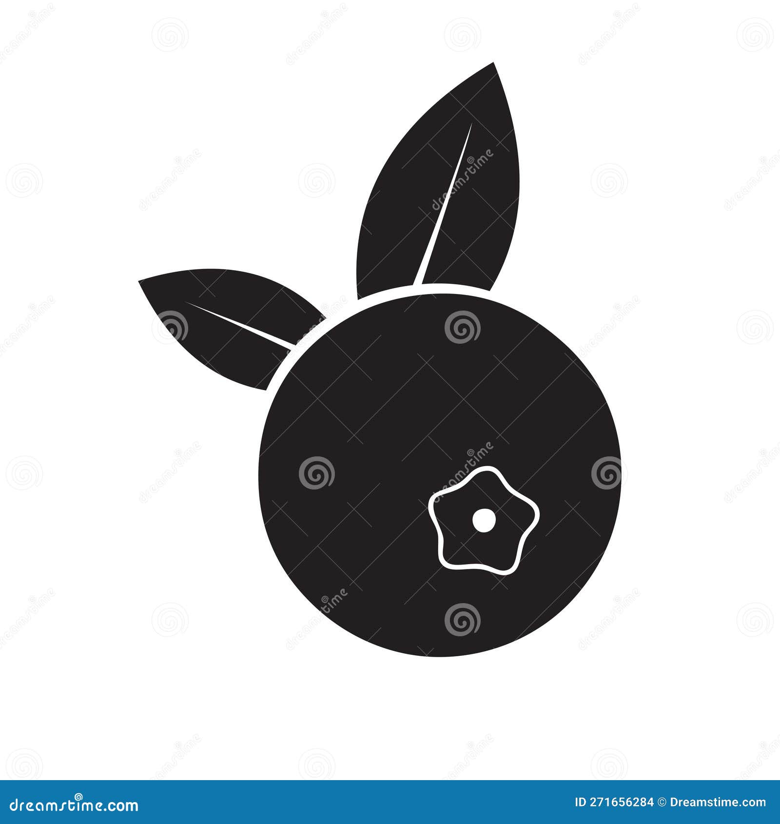 Blueberry, Silhouette Icons Set With Lettering. Imitation Of Stamp ...