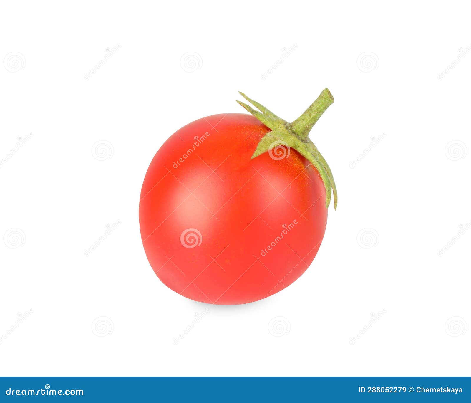 One Ripe Cherry Tomato Isolated on White Stock Image - Image of harvest ...