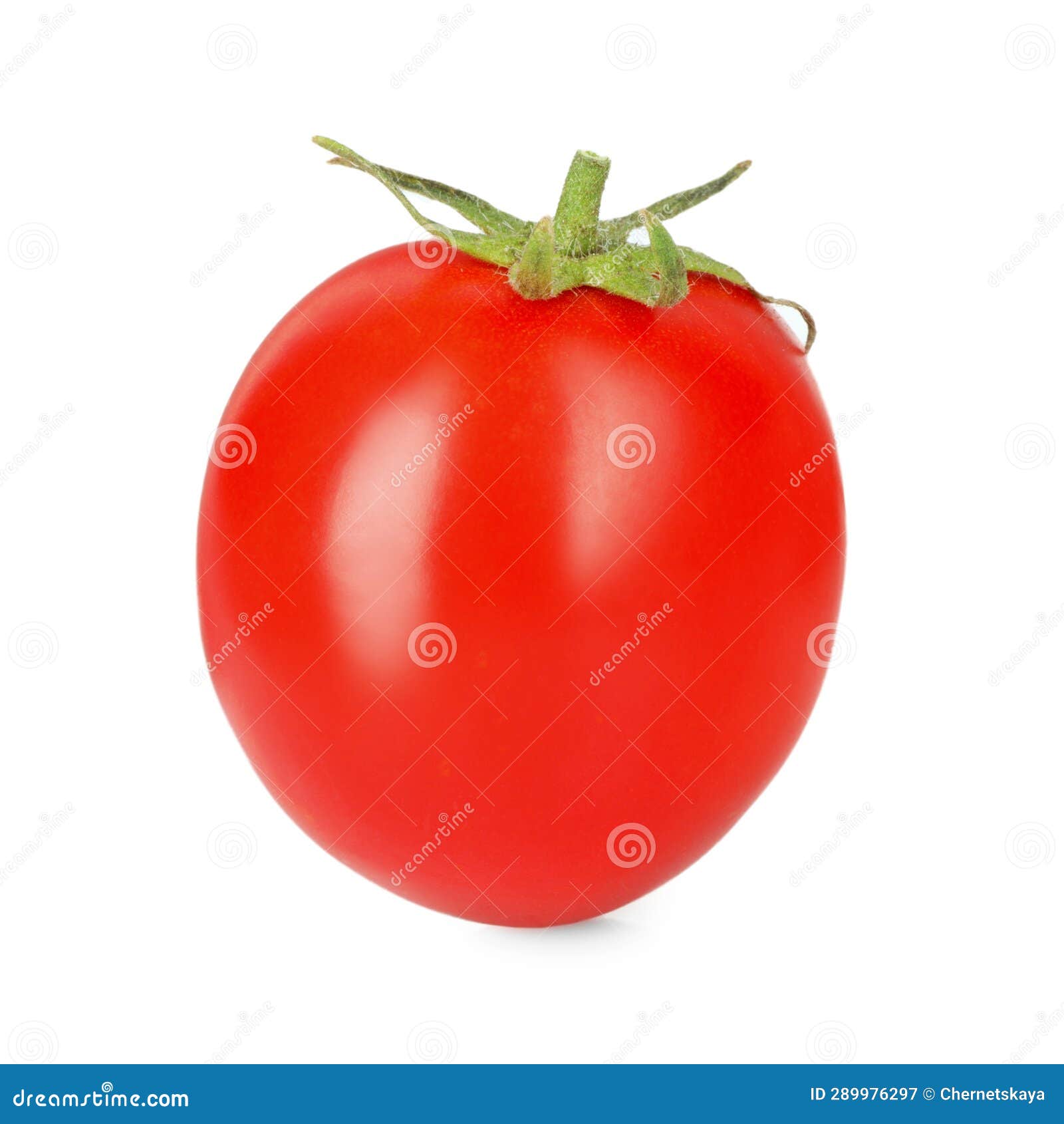 One Ripe Cherry Tomato Isolated on White Stock Image - Image of ...