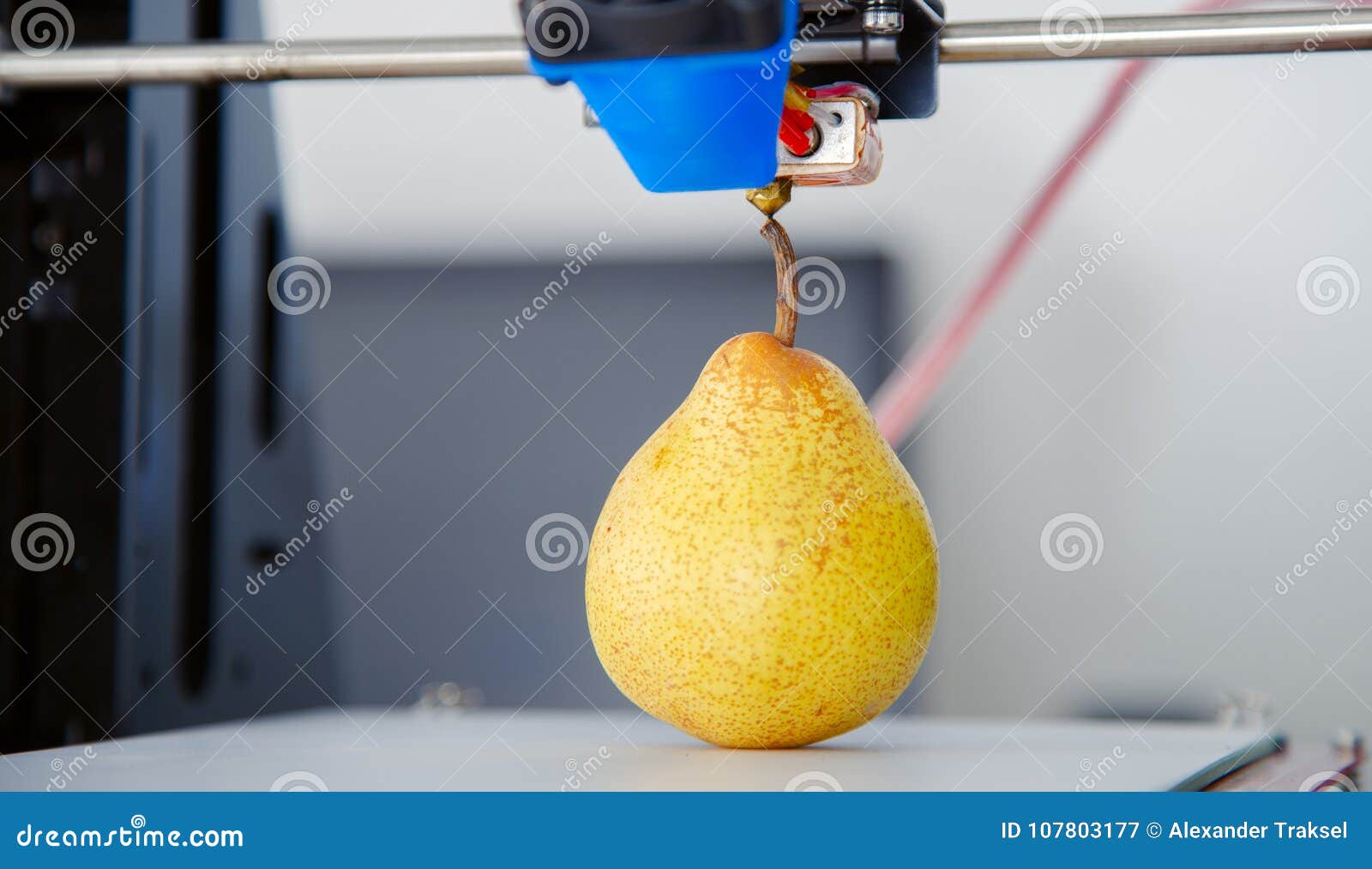 One Ripe Juicy Pear. 3d Printer Working of the Device during the ...