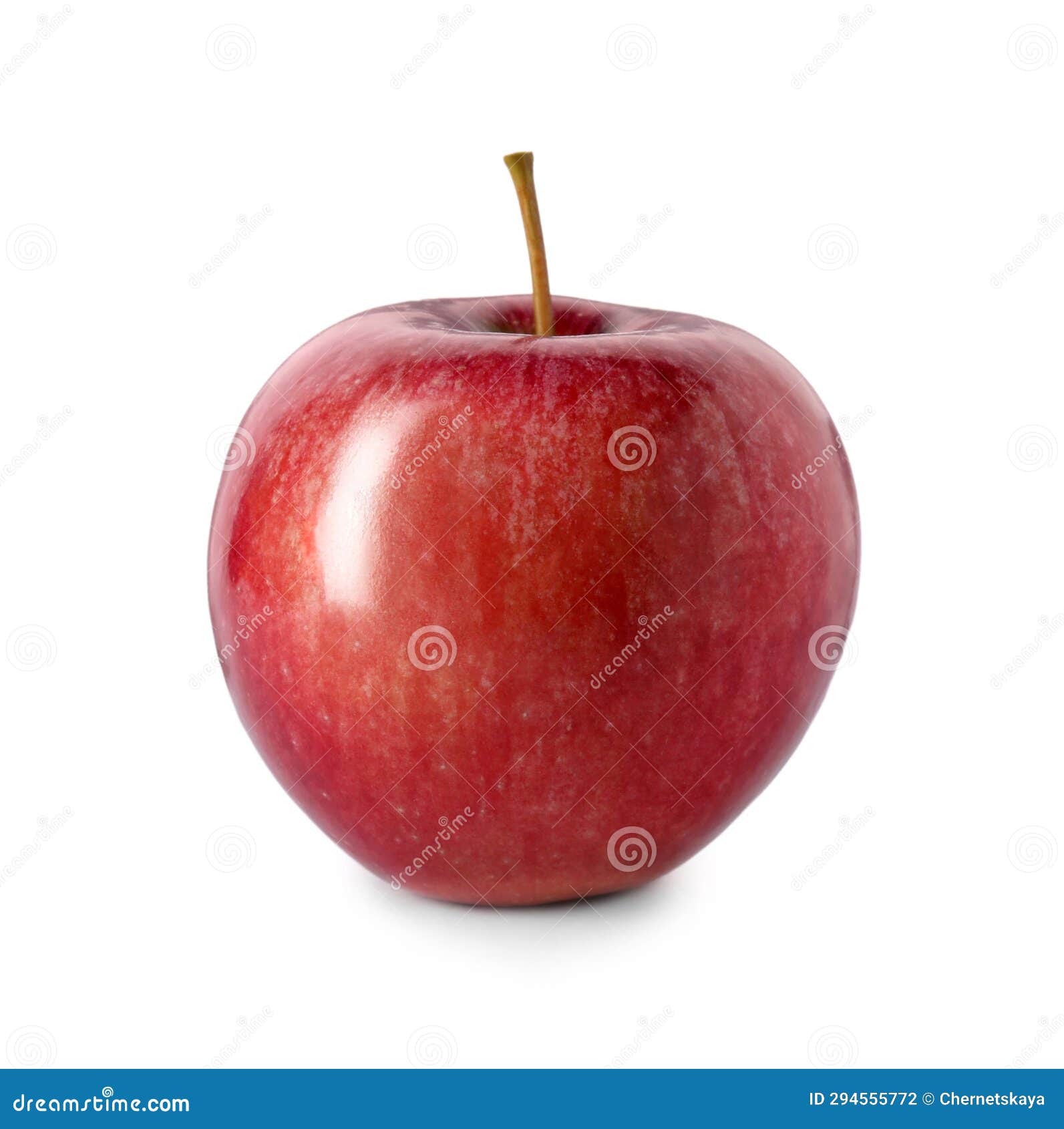 One Ripe Red Apple Isolated on White Stock Photo - Image of season ...