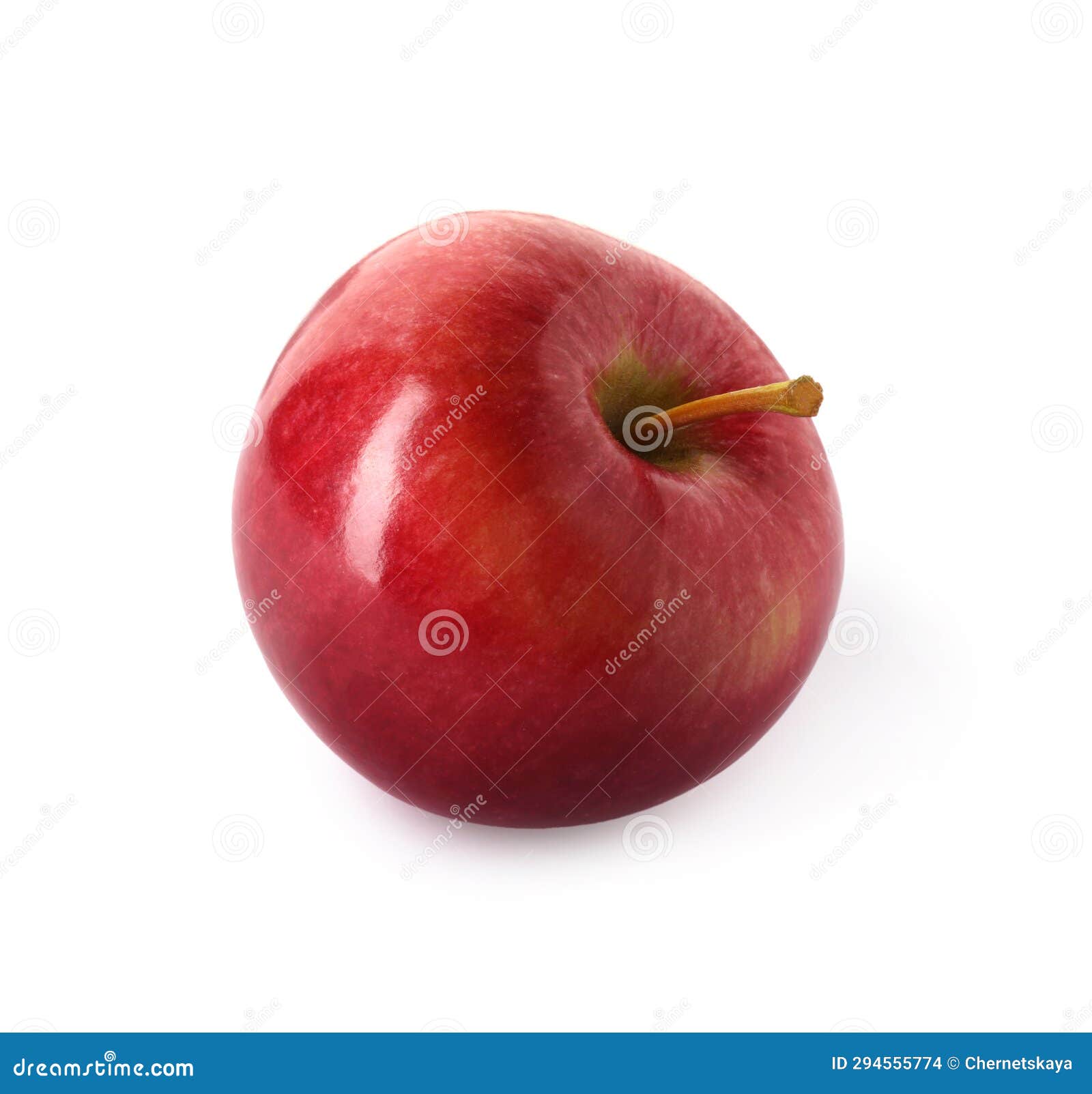 One Ripe Red Apple Isolated on White Stock Photo - Image of cook ...