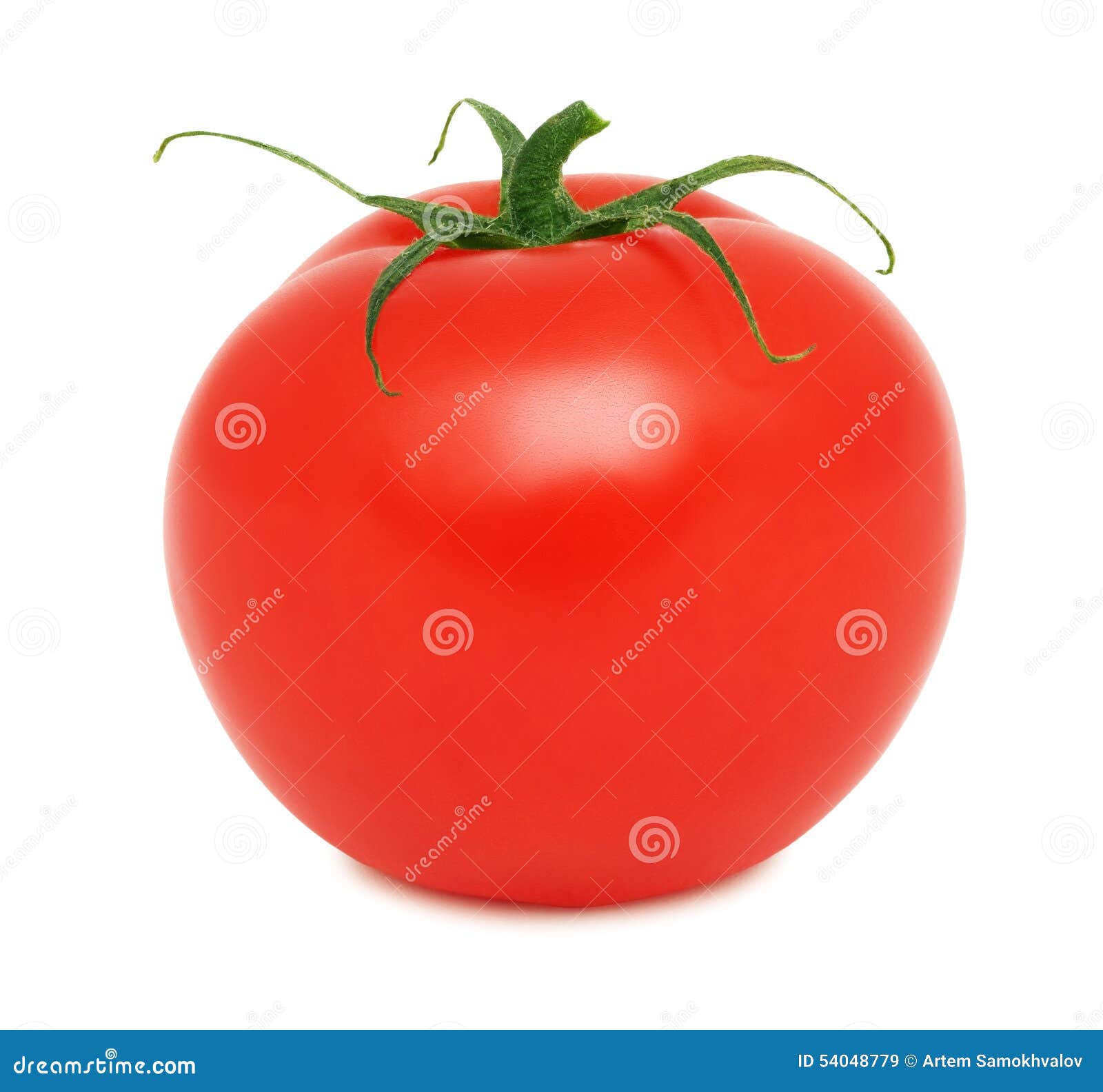 One ripe tomato (isolated) stock image. Image of harvest - 54048779