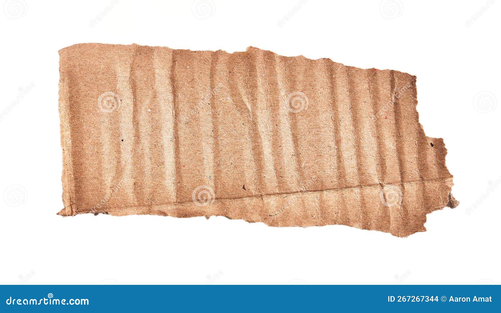 One Ripped Piece of Cardboard Material Over Isolated White Background ...