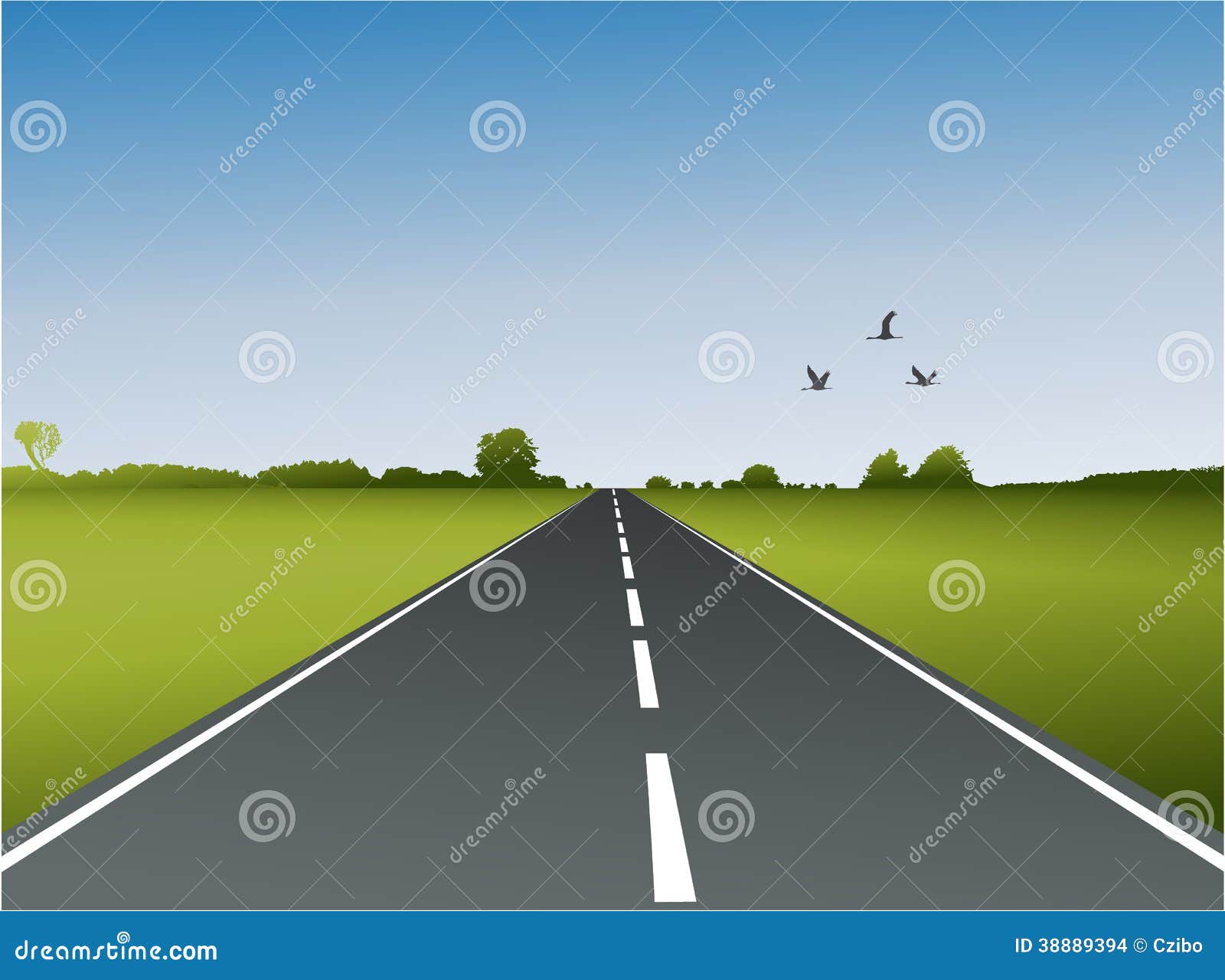 One road stock vector. Illustration of outdoor, road - 38889394